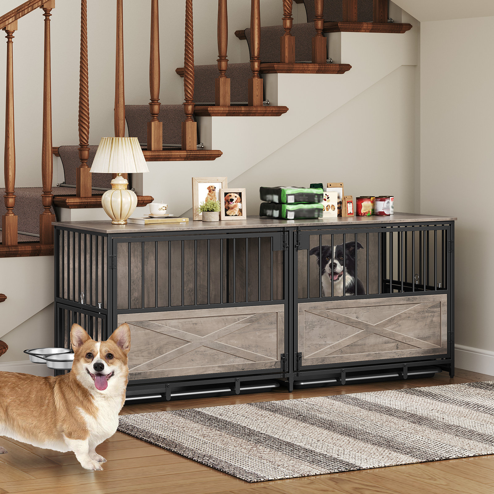 Latitude Run® Dog Crate Furniture For 2 Dogs - Wayfair Canada