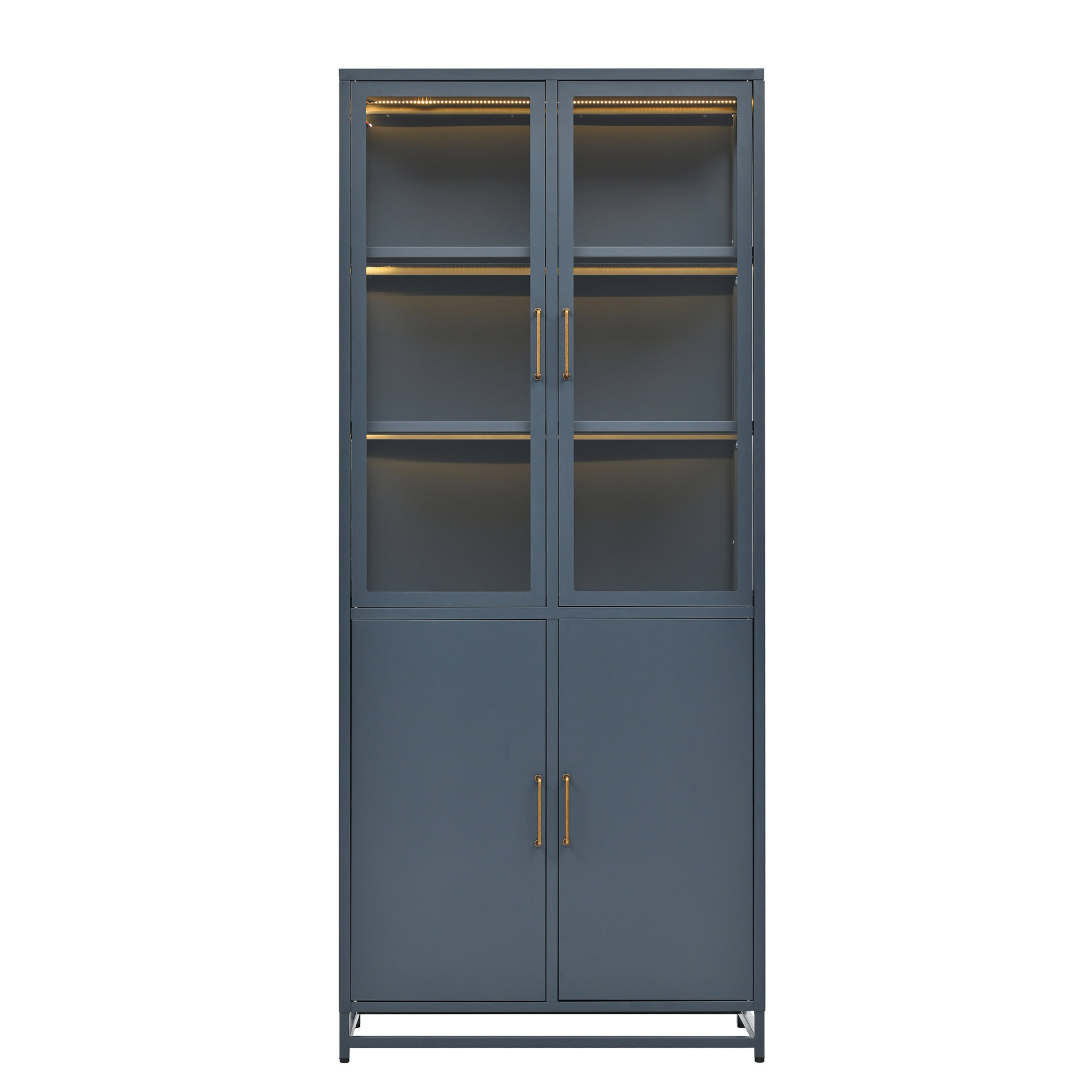 George Oliver 76.75'' Tall Display Cabinet With Double Glass Doors And ...
