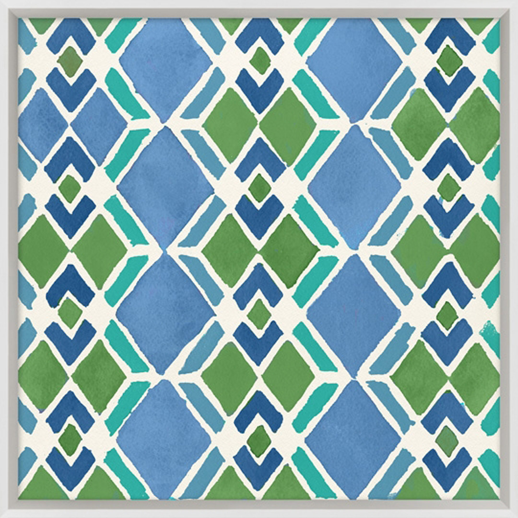 Wendover Art Group Blue Geo Pattern 6 - Picture Frame Print - Wayfair ...