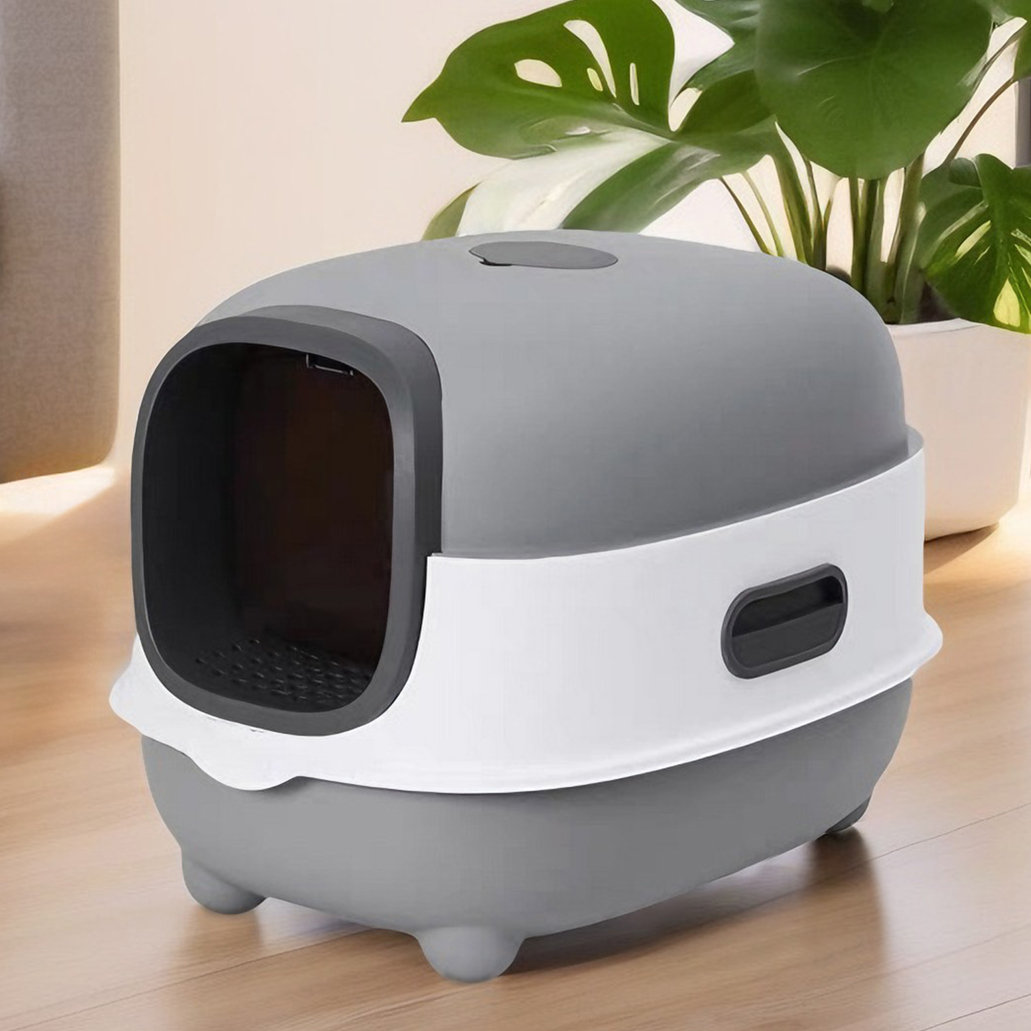 Archie & Oscar Plastic Cat Litter Box Enclosure With Scoop & Reviews ...