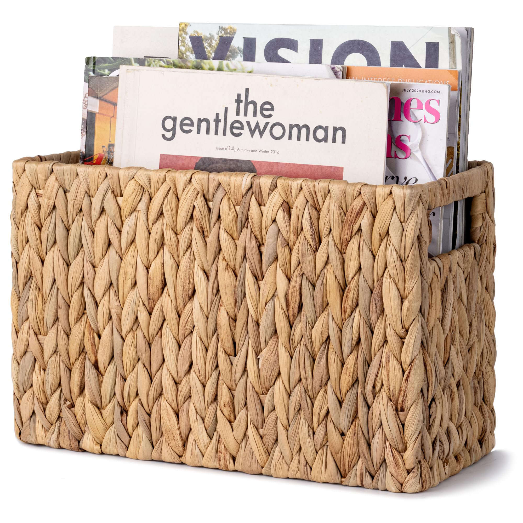 Rosecliff Heights Hand-Woven Divided Magazine Basket | Wayfair