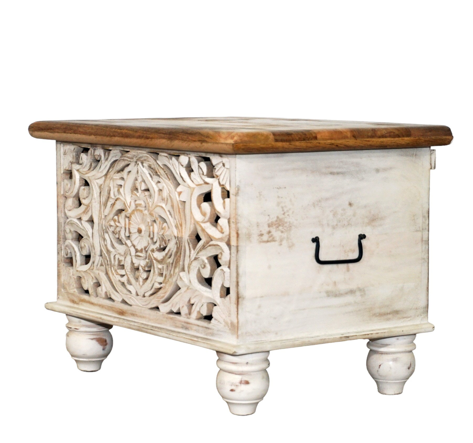 One Allium Way Hand-crafted Mandal Cut-out Small Wooden Trunk - Wayfair ...