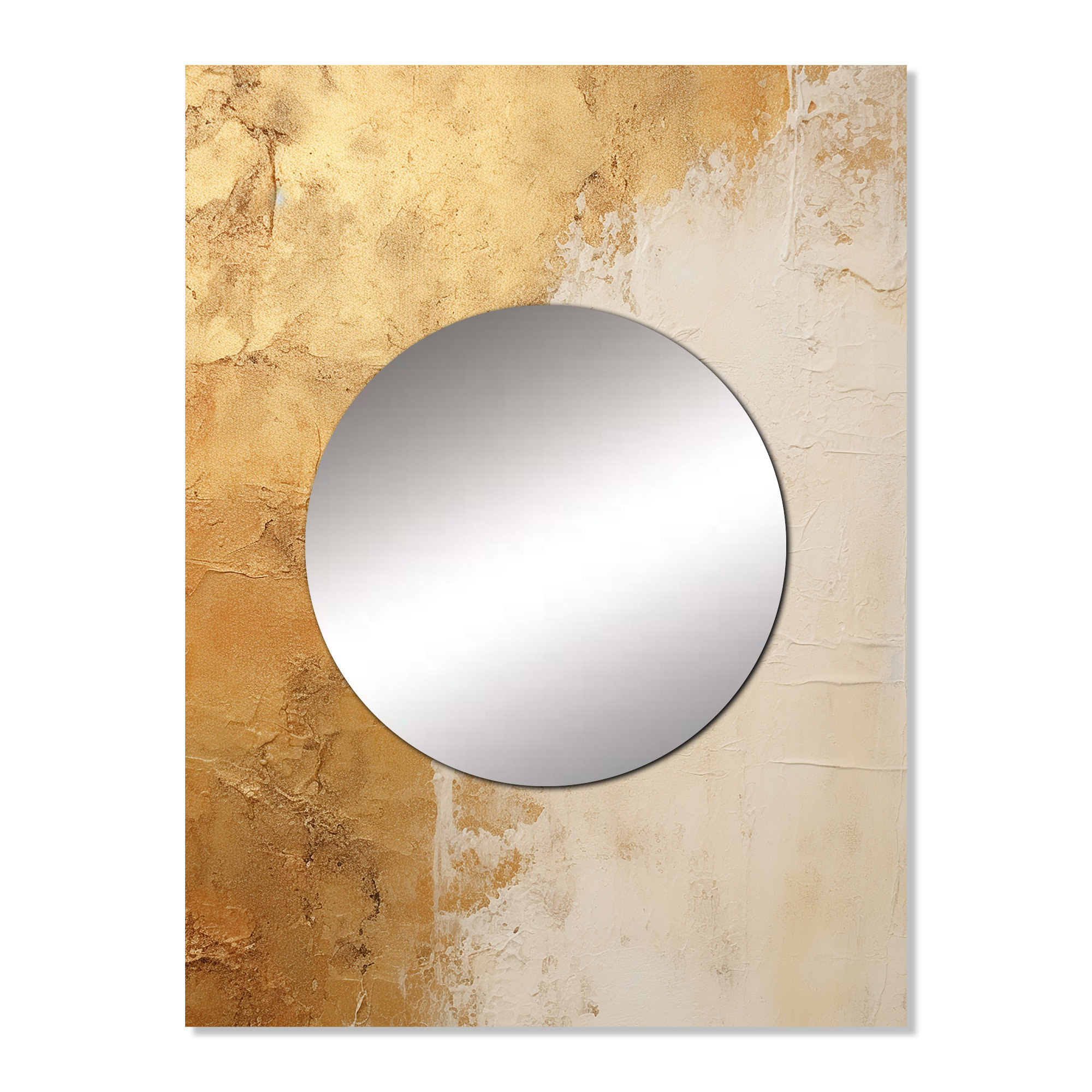 East Urban Home Mullane gold and white abstract split - Abstract Shapes ...