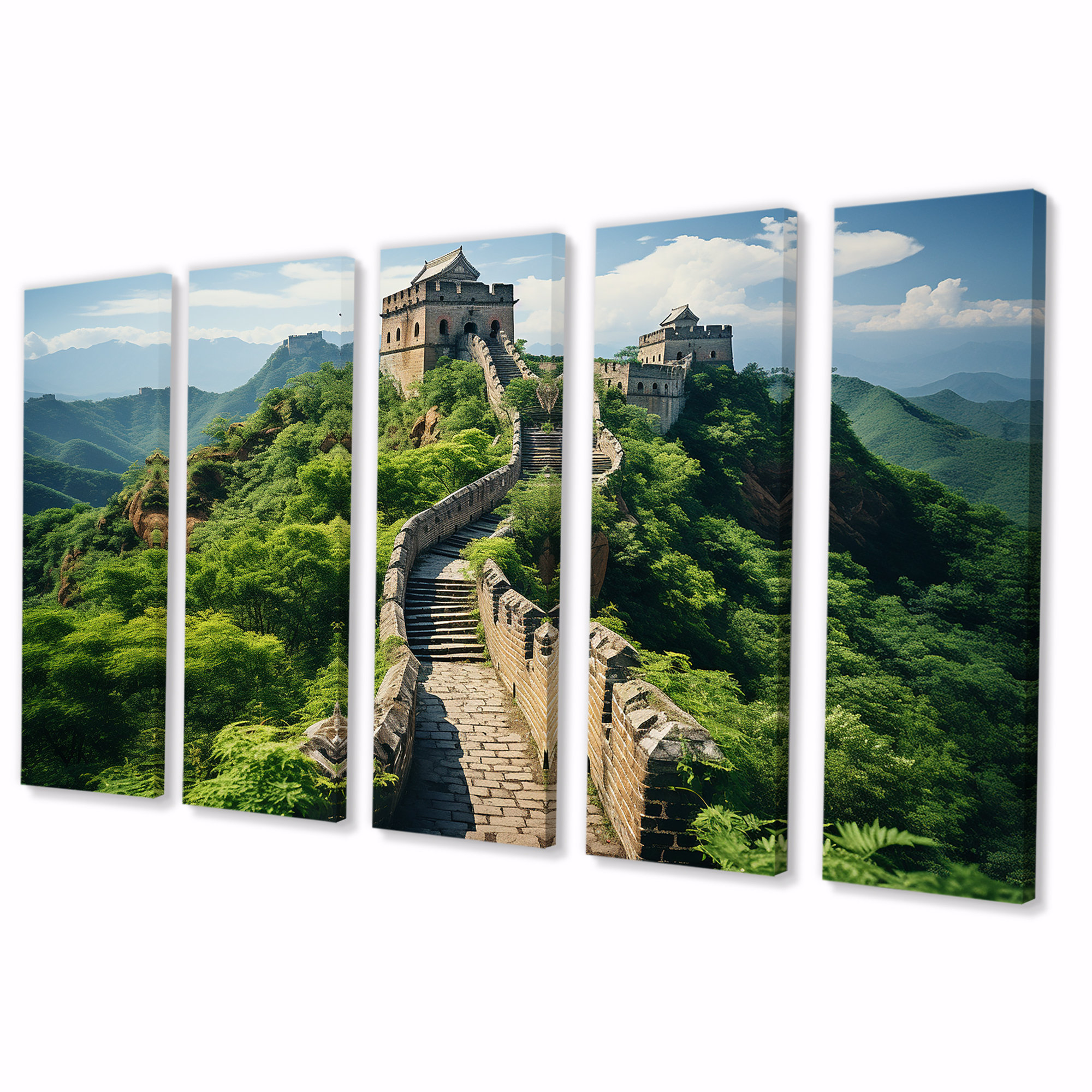 Latitude Run® Great Wall Of China Panorama - China 5 Piece Wall Art ...