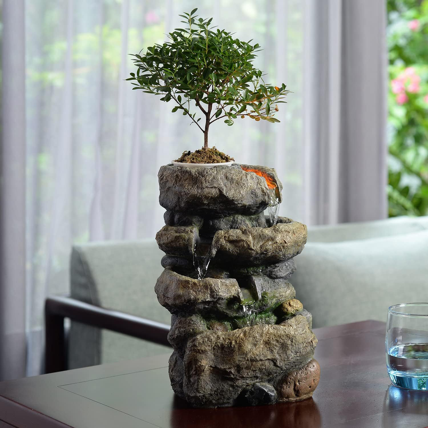 Millwood Pines Indoor Fountain Exquisite Rockery Fountains Soothing ...