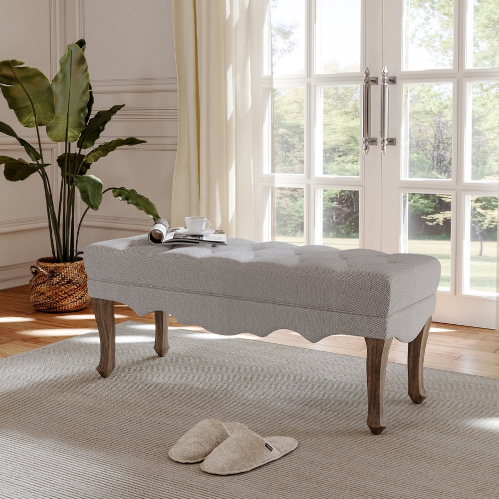Lily Manor Agathe Vintage Linen Bench | Wayfair.ie