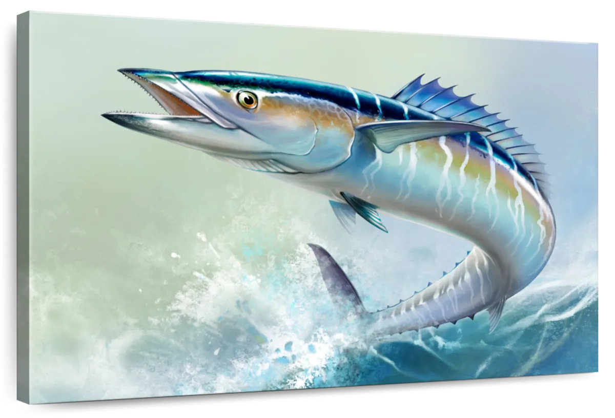 Ebern Designs Brampt Wahoo Fish On Waves | Wayfair
