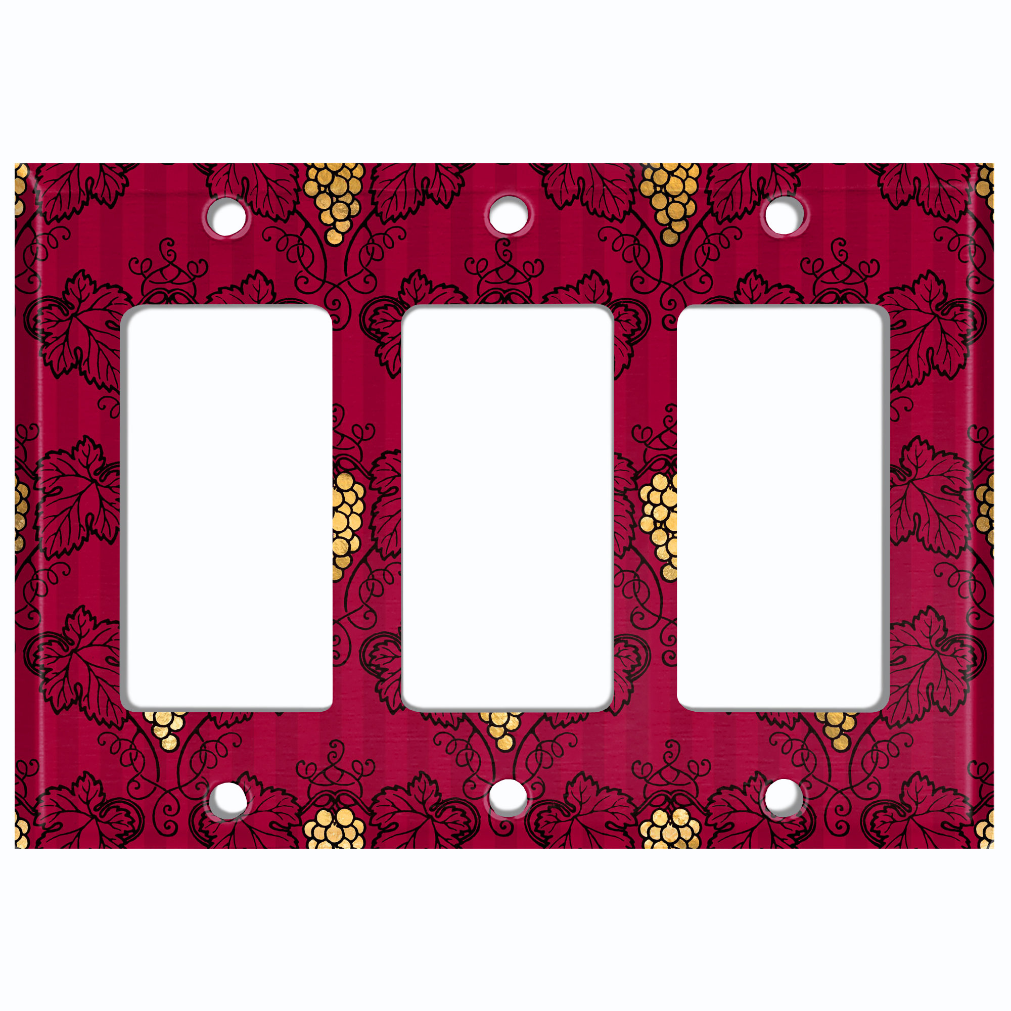 WorldAcc Metal Light Switch Plate Outlet Cover (Damask Yellow Grapes ...