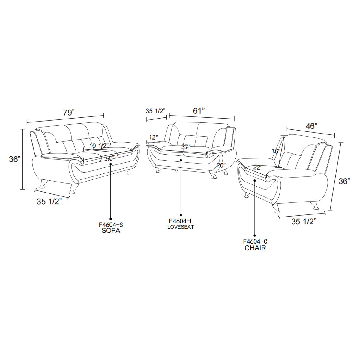 Wrought Studio™ Jetse Sofa, Loveseat And Chair Set | Wayfair