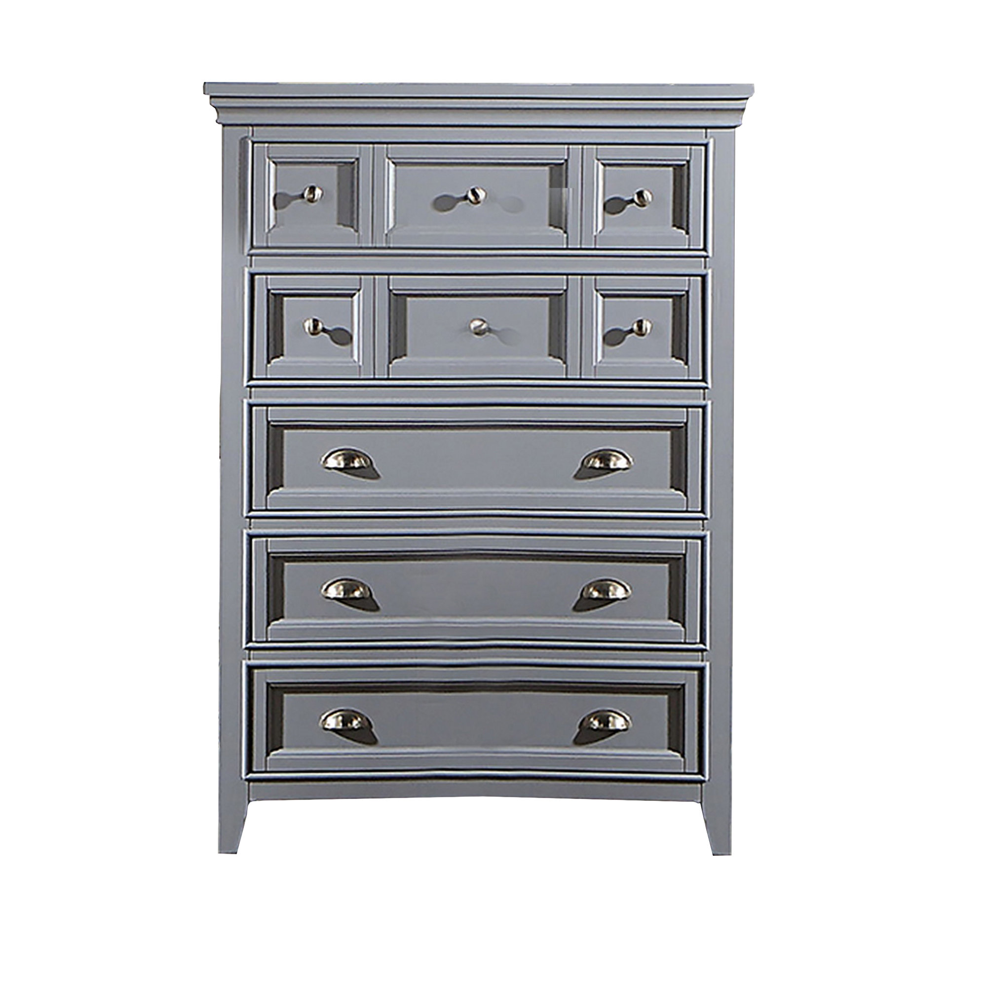 Benjara Lile 50 Inch Tall Dresser Chest, 6 Drawer, Crown Moulding ...