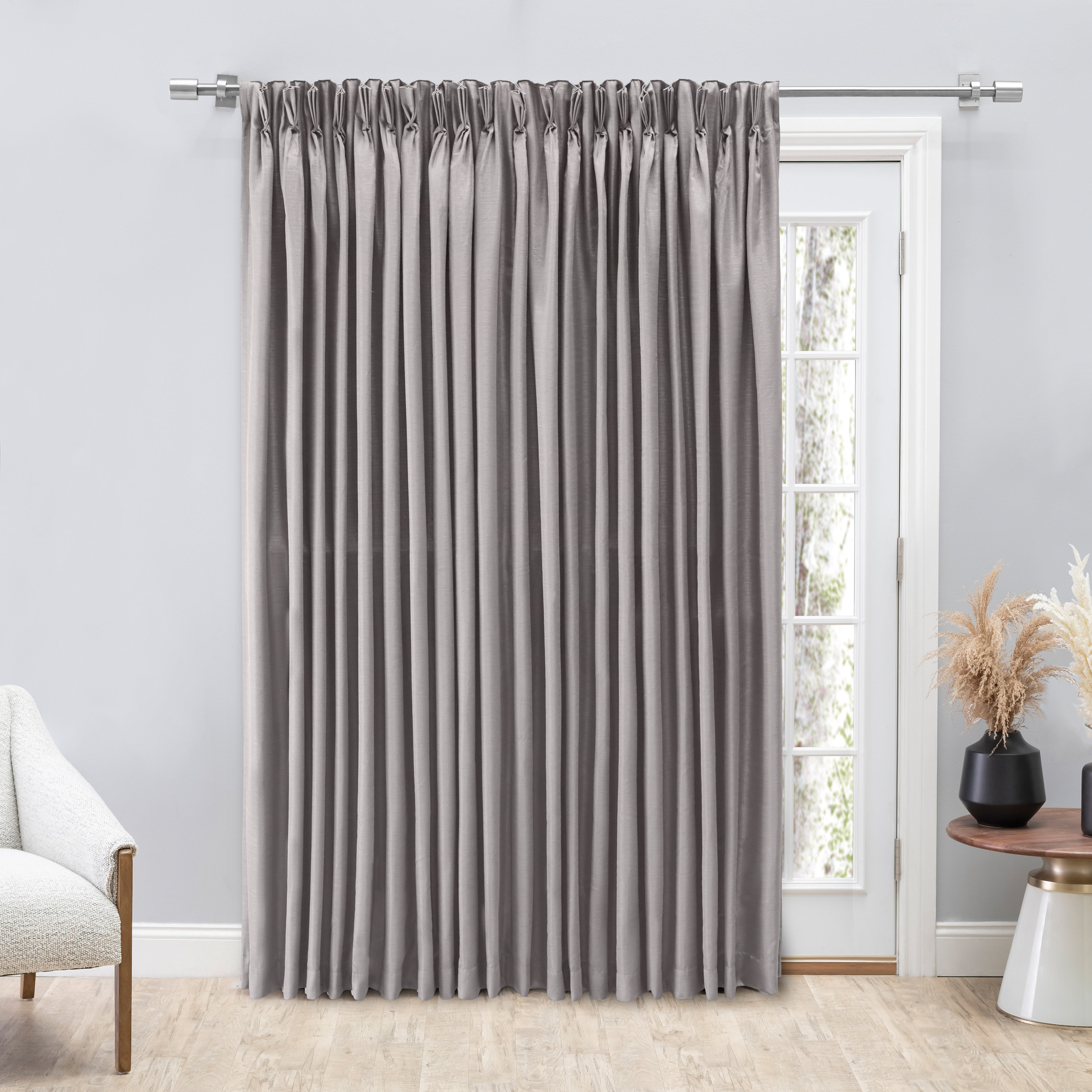 Hokku Designs Bethany Premium Pinch Pleat Double Wide Patio Panel with ...