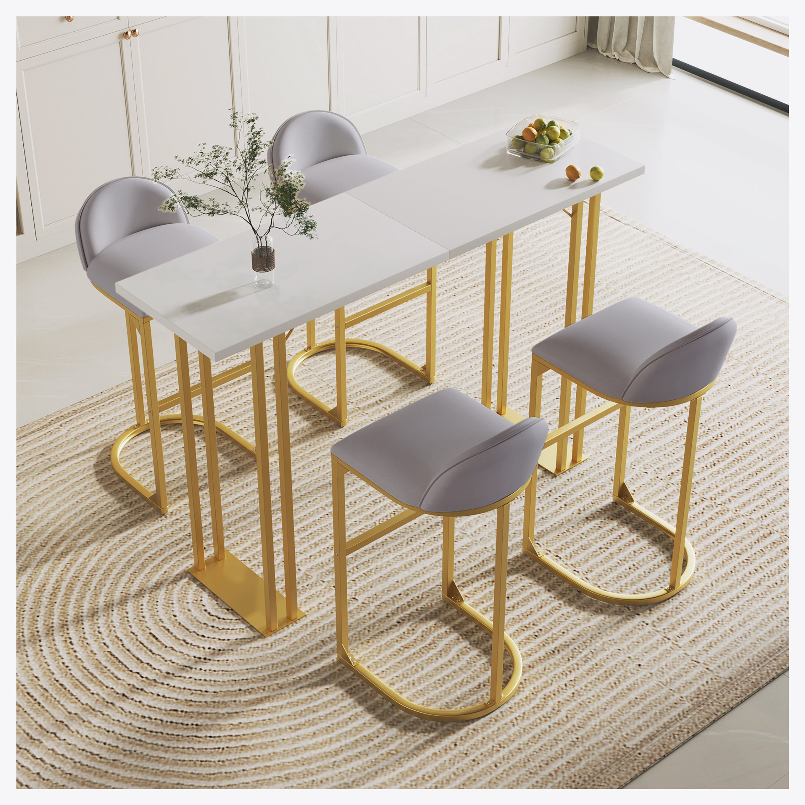 Latitude Run® 5 Pieces Dining Table Sets, with Fixed Table | Wayfair