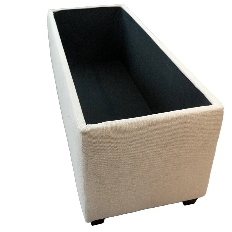Latitude Run® Living Room Storage Console, Linen Upholstered Storage ...