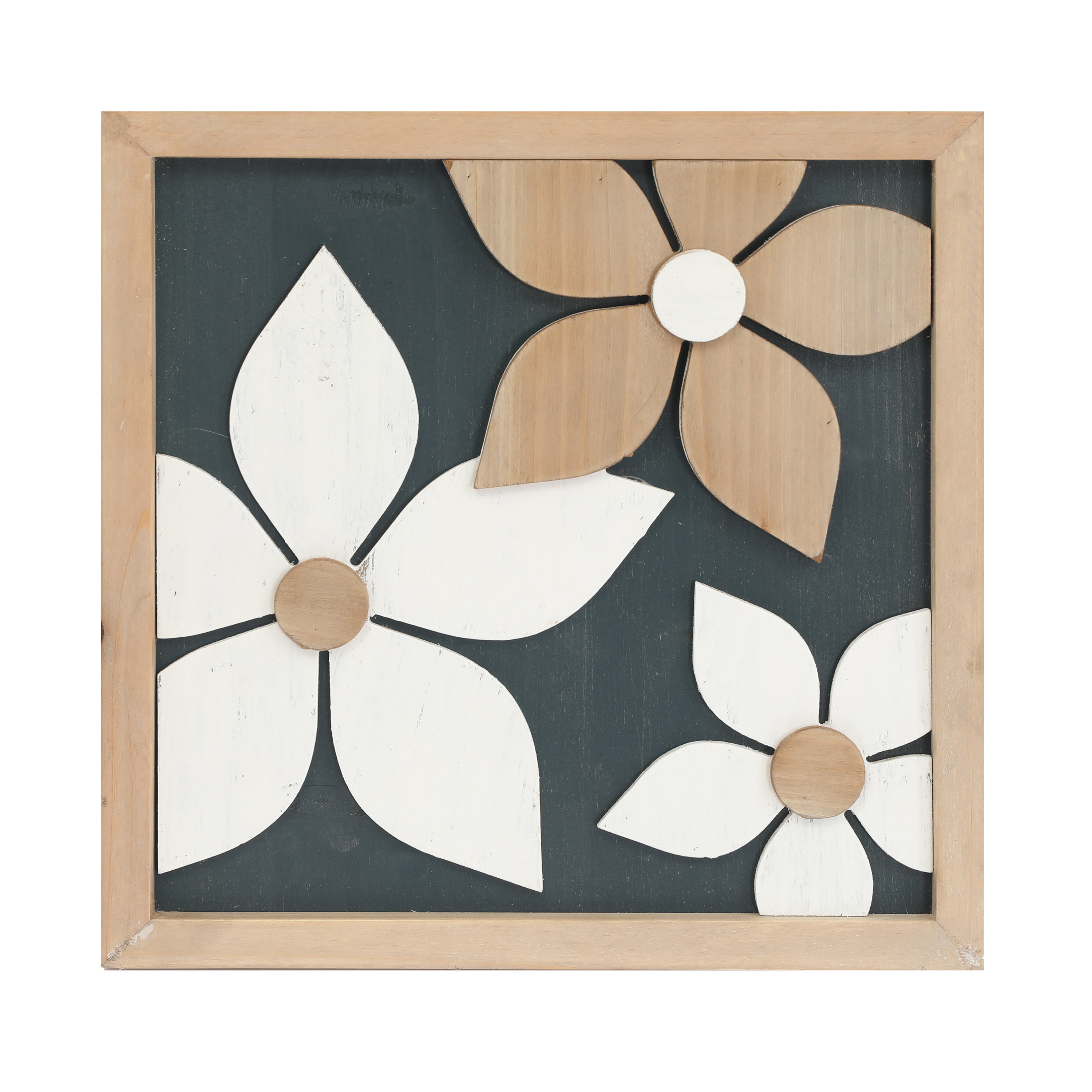 Rosalind Wheeler VIP Wood 13 in. Multicolor Flower Wall Sign | Wayfair