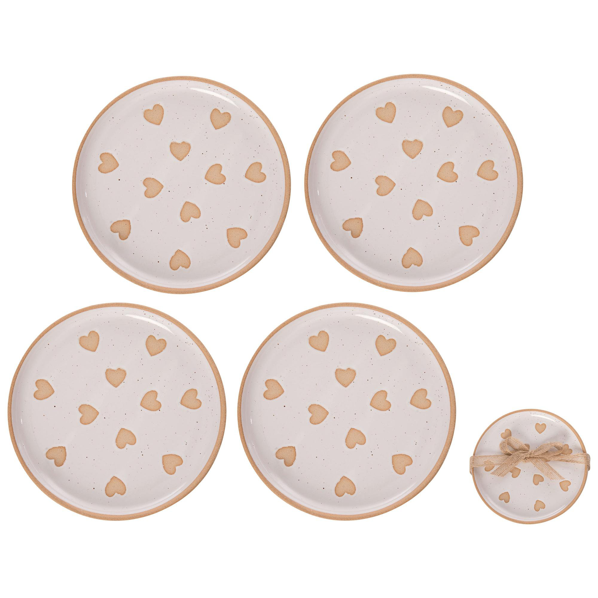 Lark Manor™ Ceramic App Plates w/Hearts Set of 4 Home Decorations ...