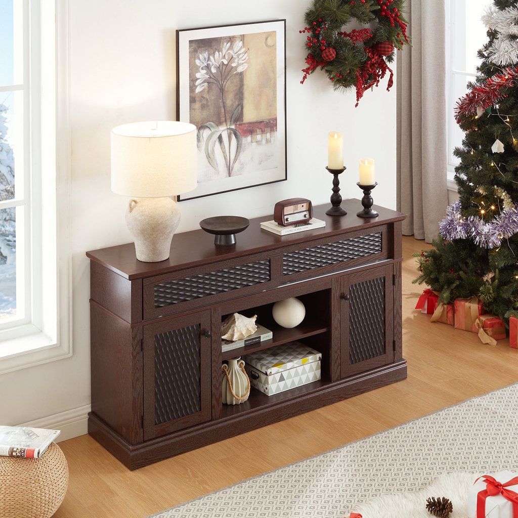 Red Barrel Studio TV stand with Open and Closed Storage Space and ...