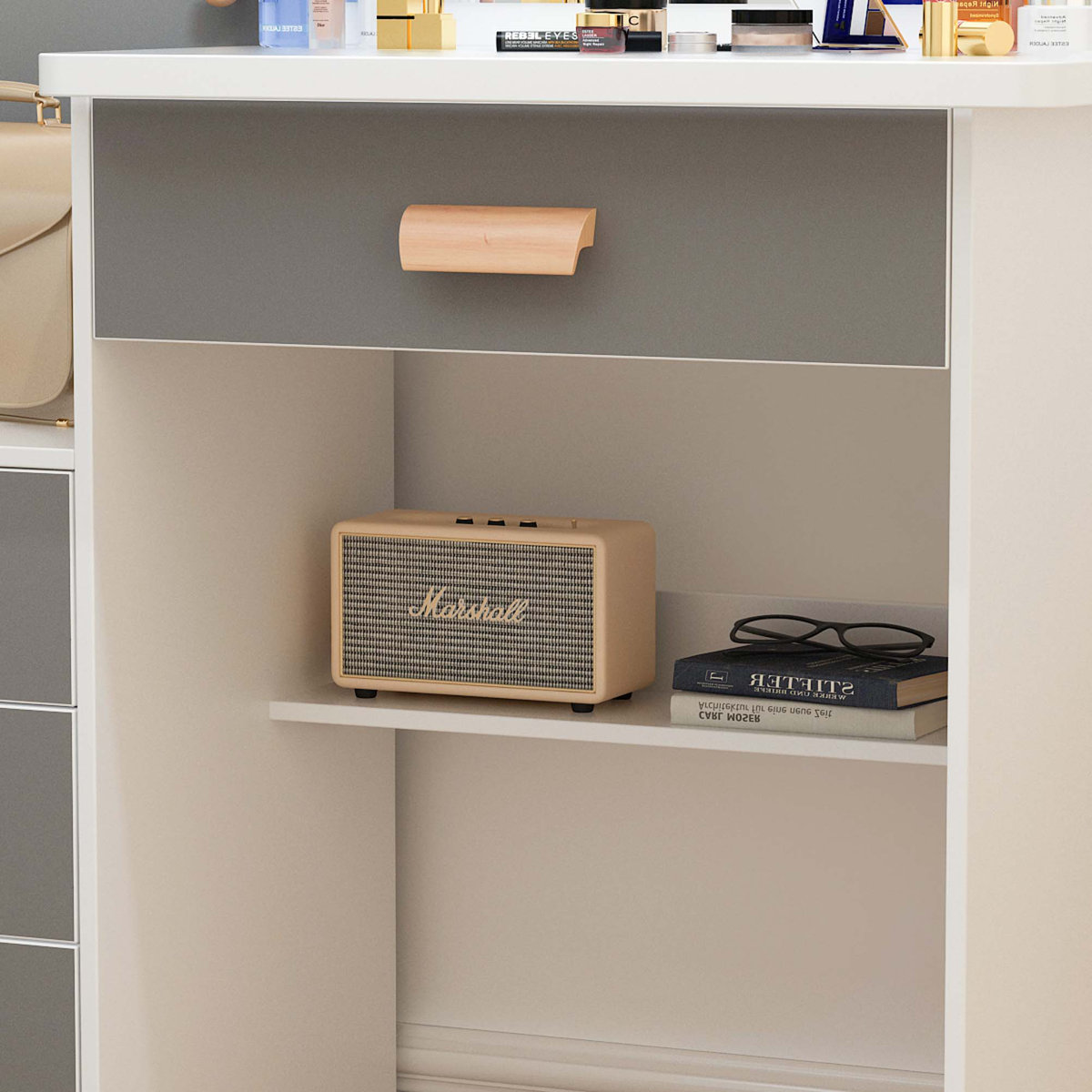 Latitude Run® Vinush Vanity Set with Stool and Mirror & Reviews ...