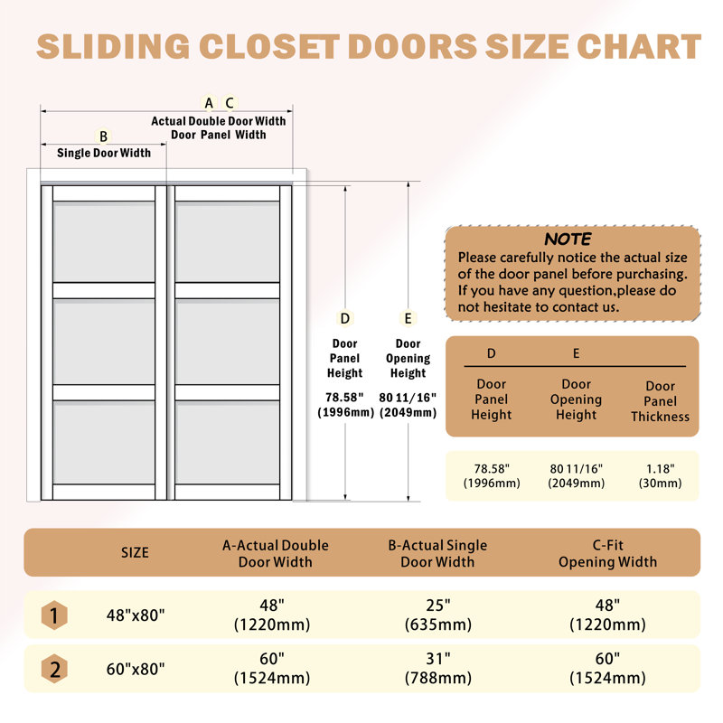 single closet door width
