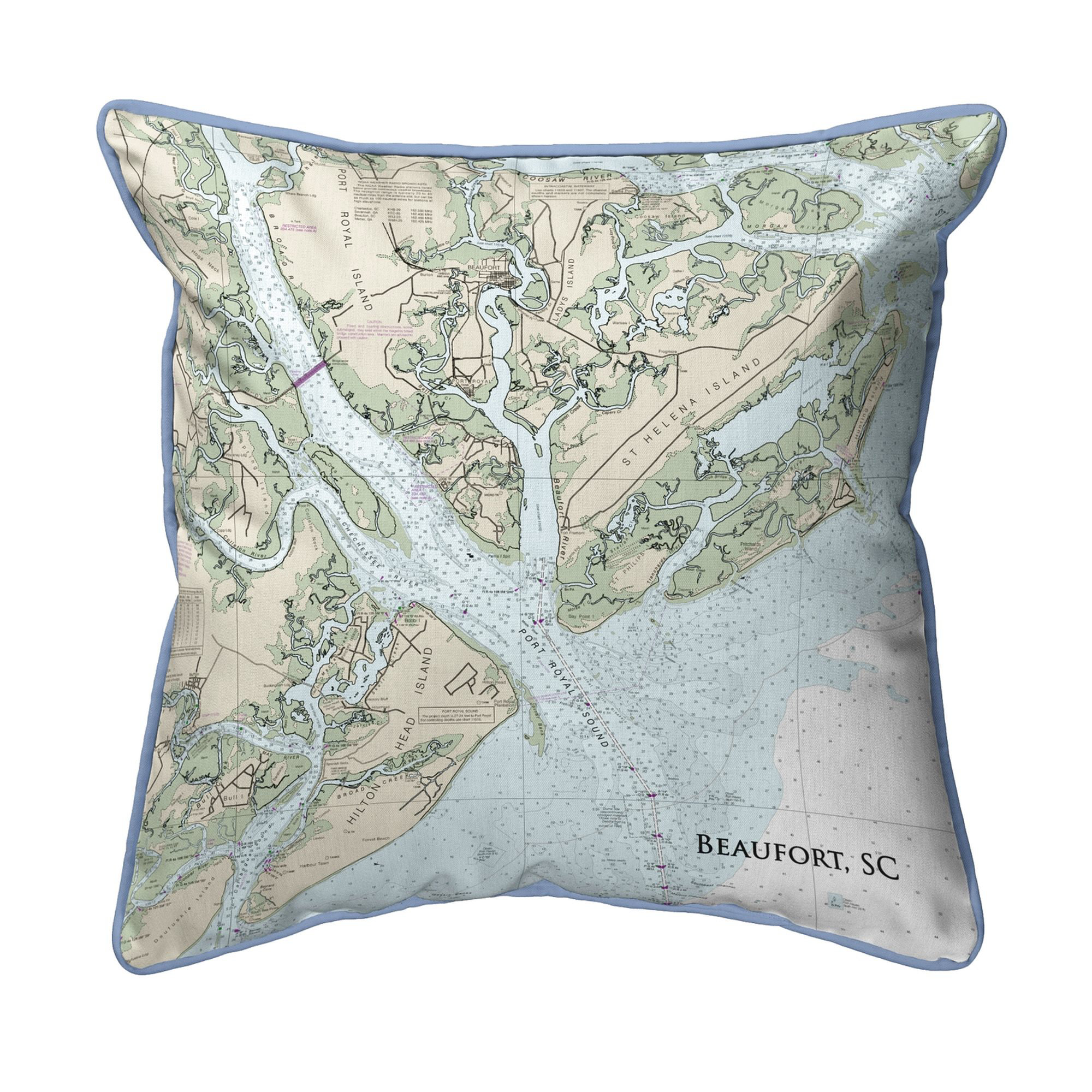 Betsy Drake Interiors Beaufort SC Corded Outdoor Square Pillow Cover ...