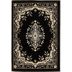 World Menagerie Balthrop Oriental Black Area Rug & Reviews | Wayfair