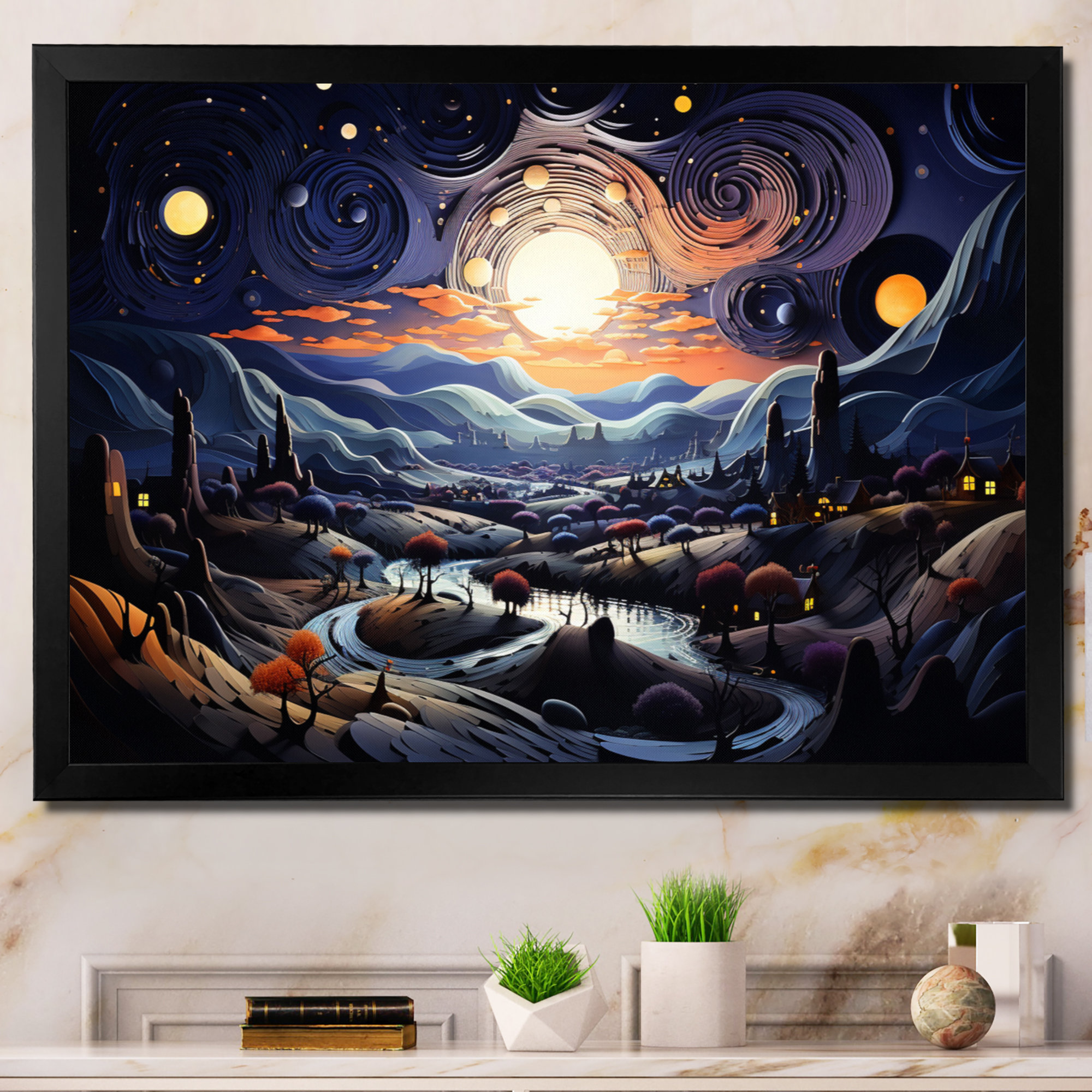 Red Barrel Studio Surrealism Dreamscapes River III - Surrealism Wall ...