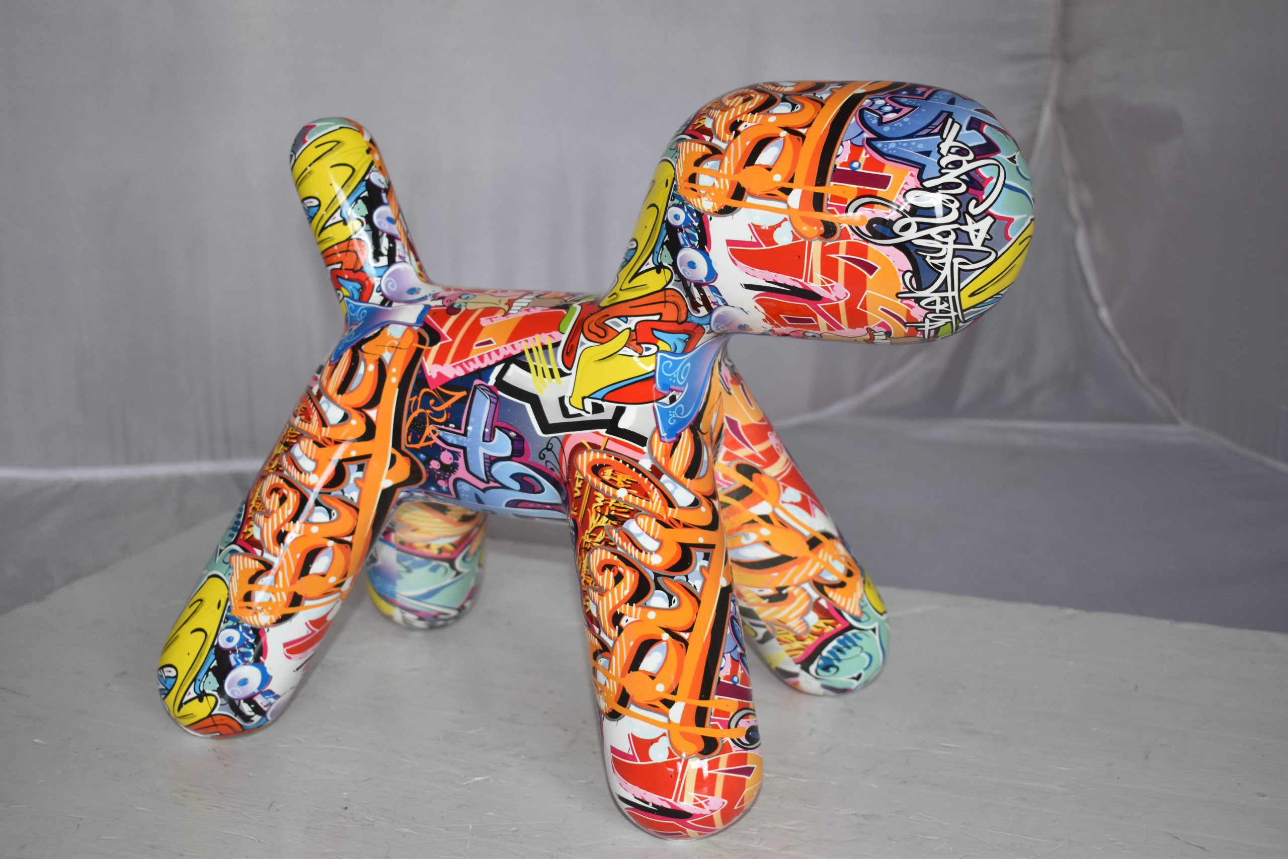 Trinx Higgston Graffiti Dog Statue Made of Resin Size: 16" x 10" x 14"H ...