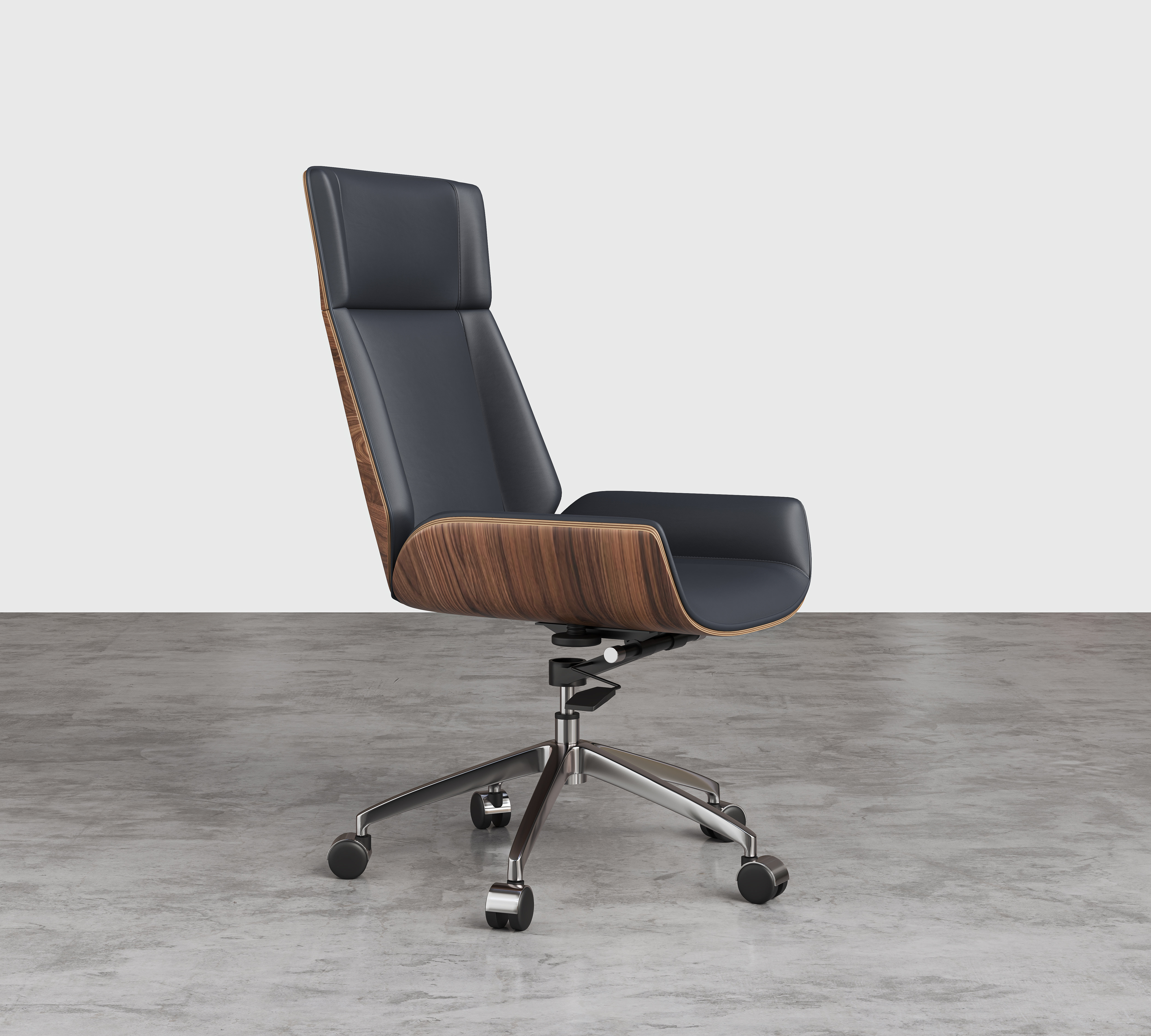 George Oliver Tag Wood & Leather Conference Chair with Bent-wood back ...