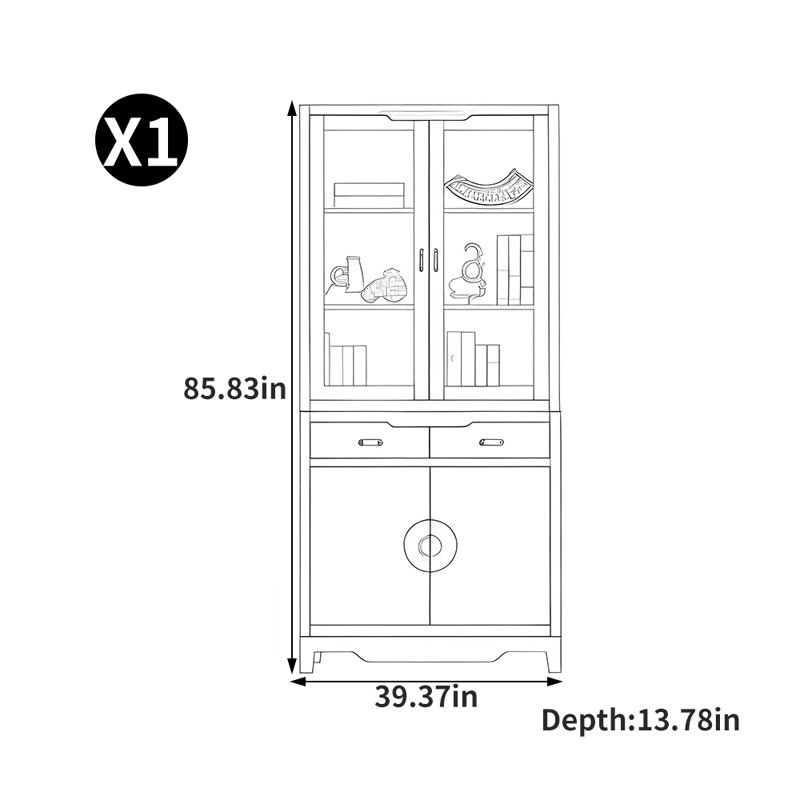 Kaoloupin Modern Chinese Style Bookcase | Wayfair