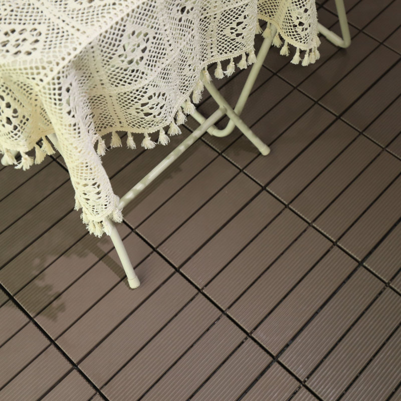 CourtyardCasualFurniture 12" x 12" Plastic Interlocking Deck Tile ...