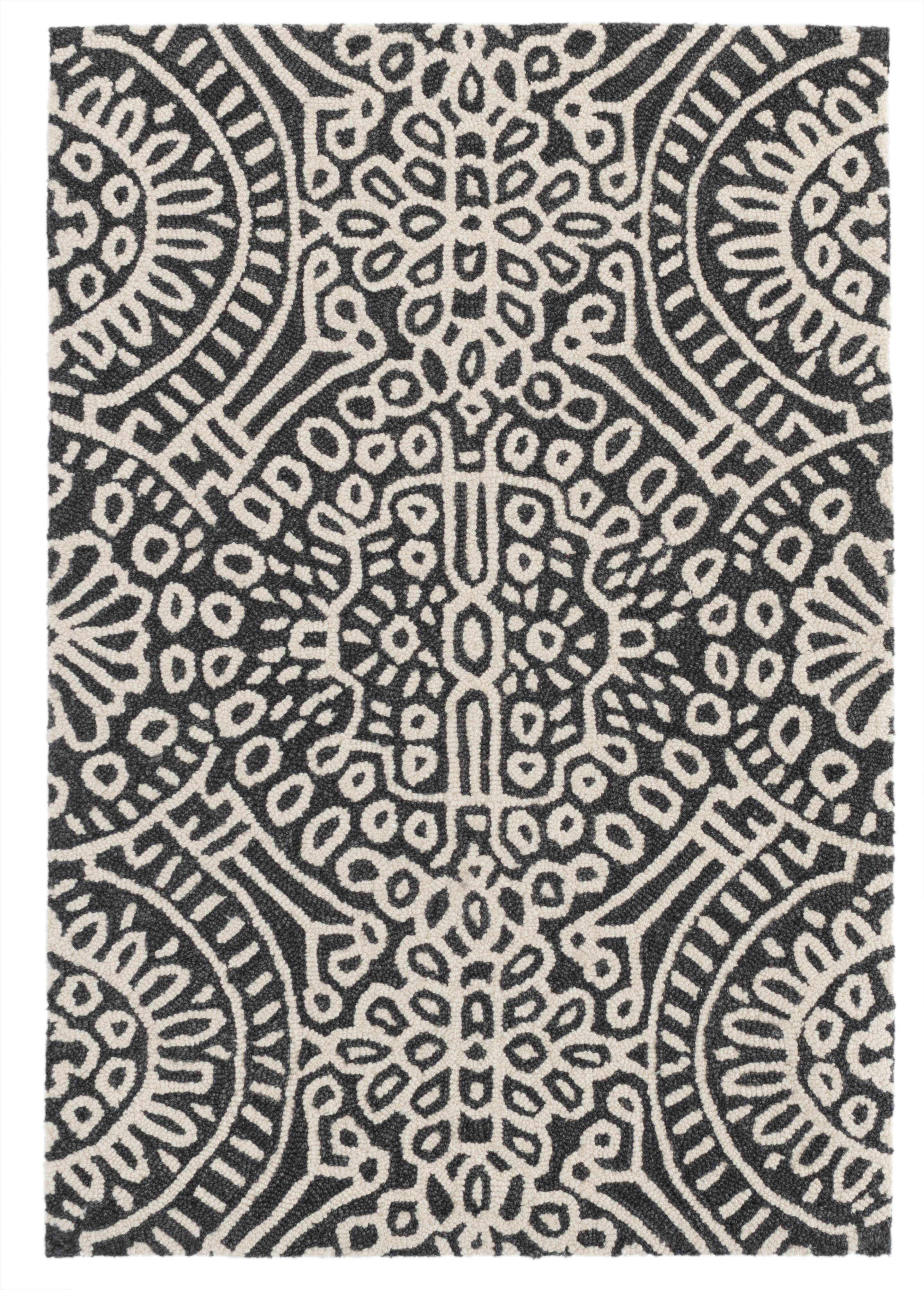 Dash and Albert Rugs Temple Charcoal Hand Micro Hooked Wool Rug ...