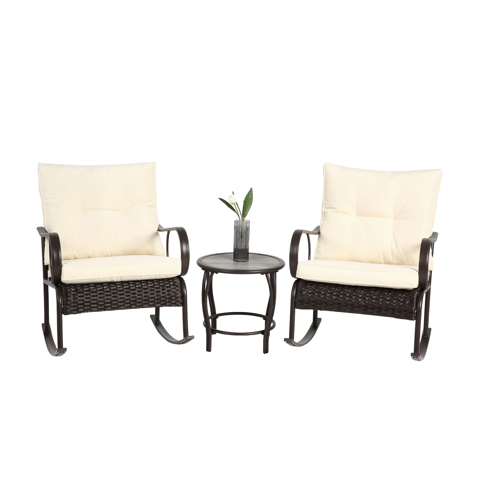 Red Barrel Studio Modern 3-piece Rocking Patio Furniture Set With ...