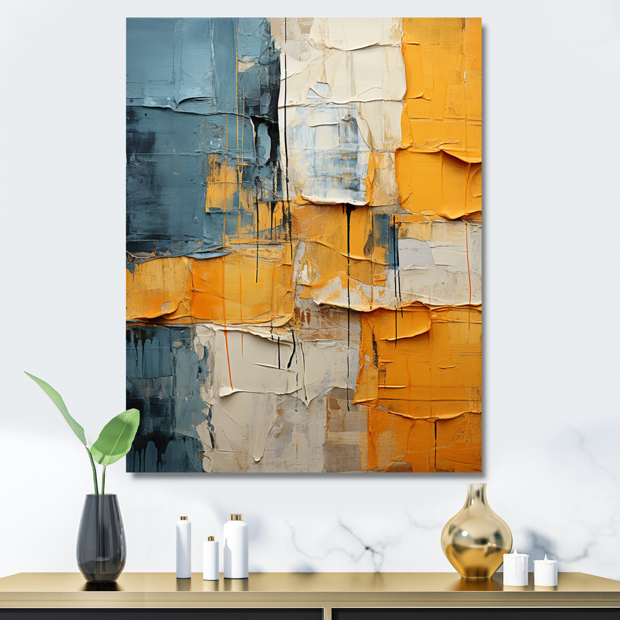 Ivy Bronx Paper Quilt II - Abstract Collages Canvas Wall Art | Wayfair