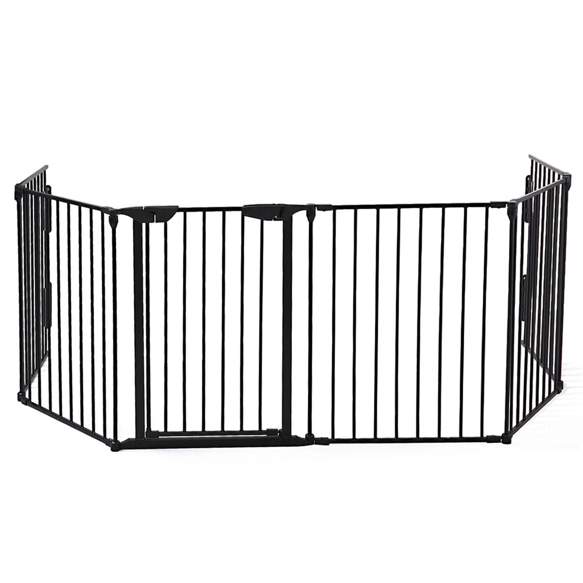 Ceballos 150" Adjustable Safety Gate 6 Panels Play Yard Metal Doorways ...