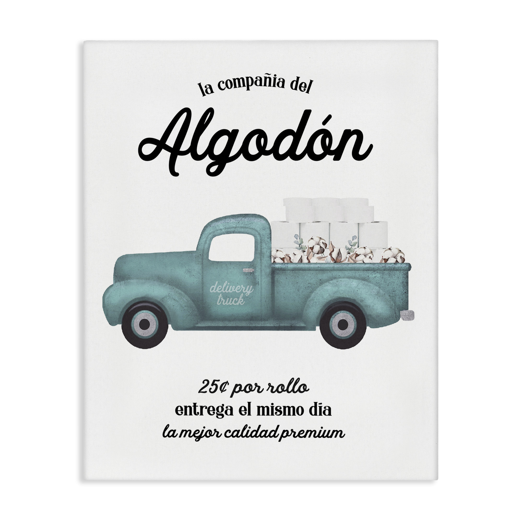 Trinx Algodón Baño Camión Azul Canvas Wall Art by Lettered and Lined ...