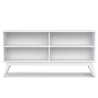 Simpli Home Draper 64"W Solid Hardwood 4 Shelf Mid-Century Modern Low ...