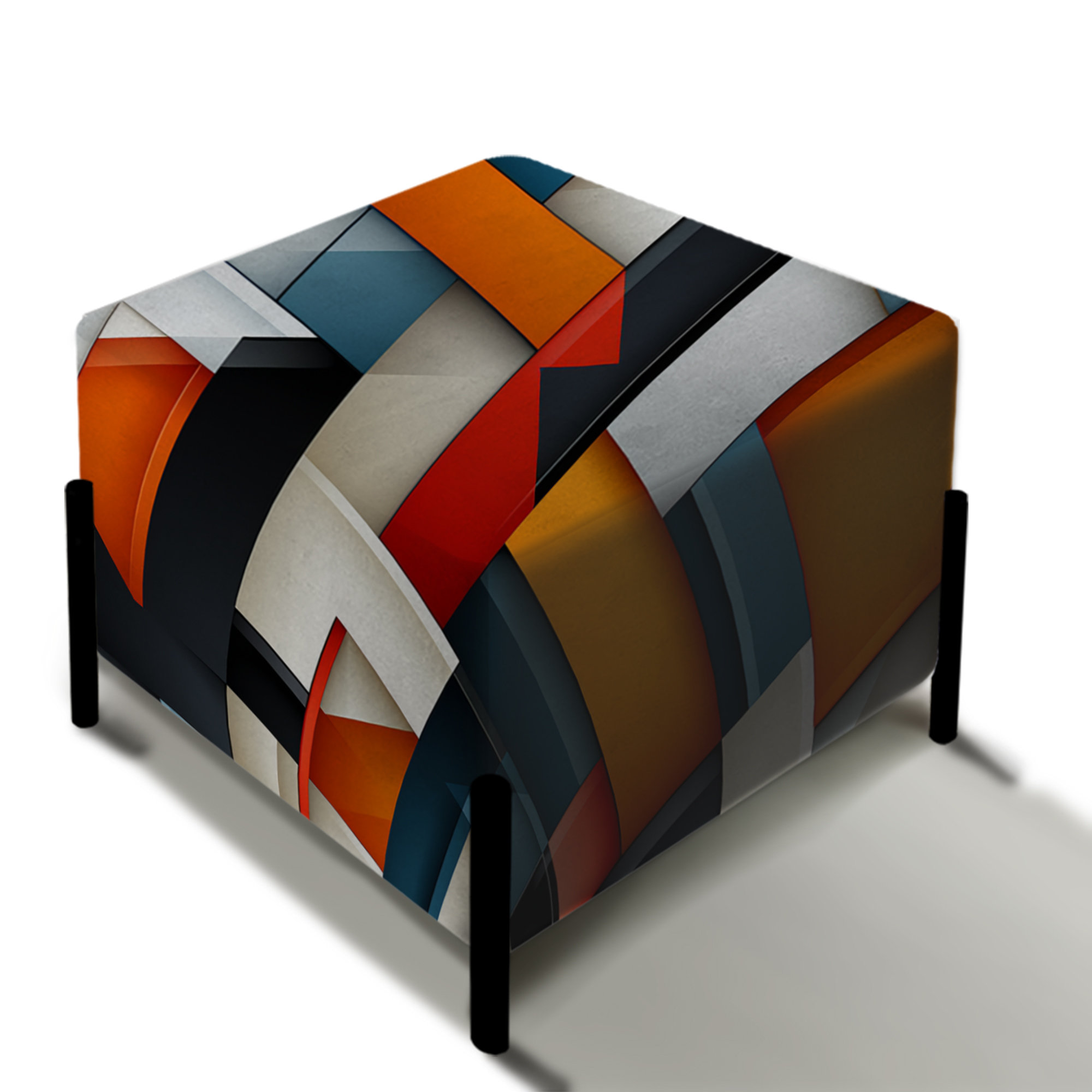 Design Art Red Industrial Matrix Cubic Reflections - Geometric Square ...