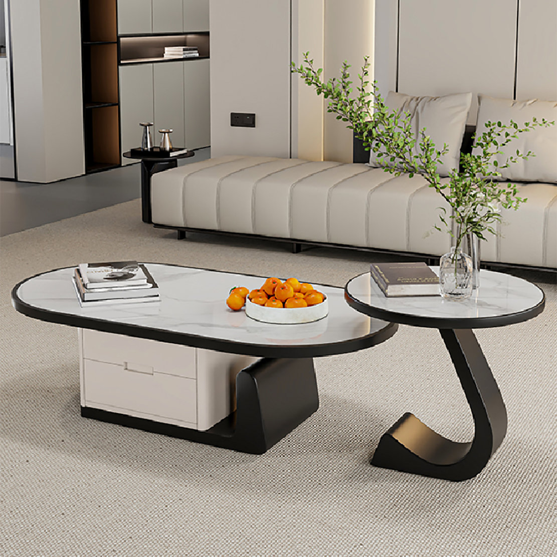 Wu's StylishVault Minimalist light luxury coffee table combination ...