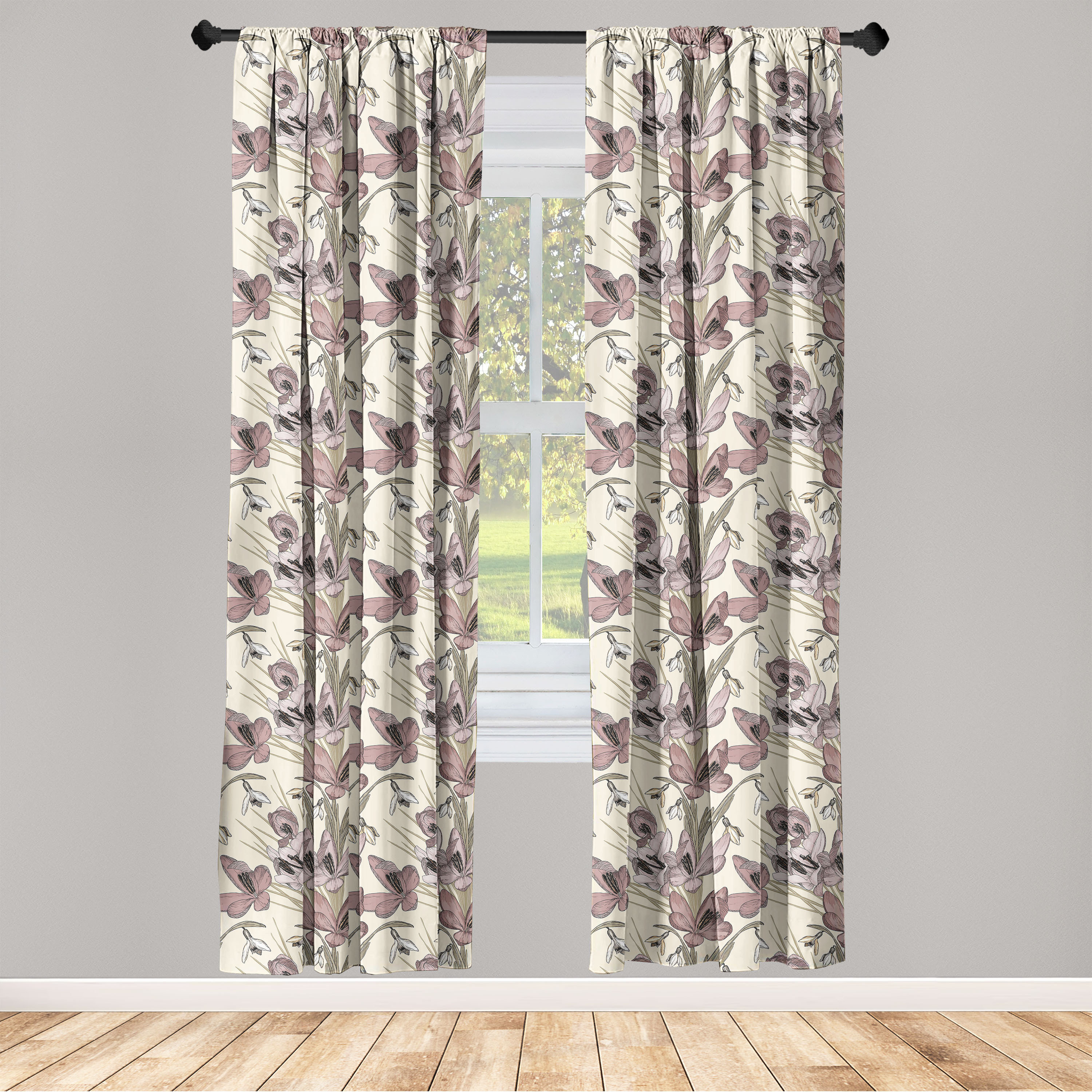 East Urban Home Ceirra Microfiber Semi-Sheer Curtain Pair | Wayfair
