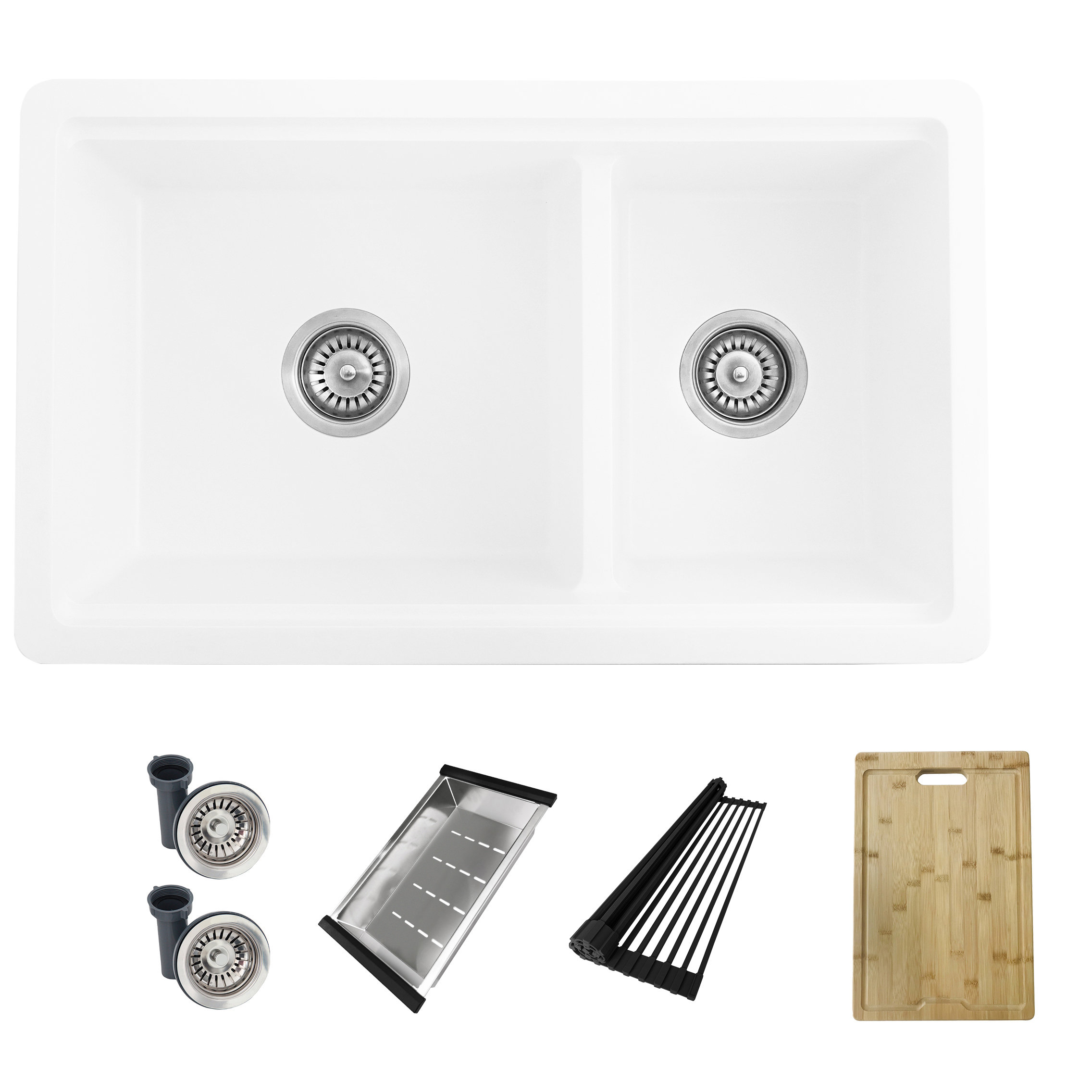 STYLISH Pietra Stylish Waterton Composite Dual Mount 30” Double-bowl ...