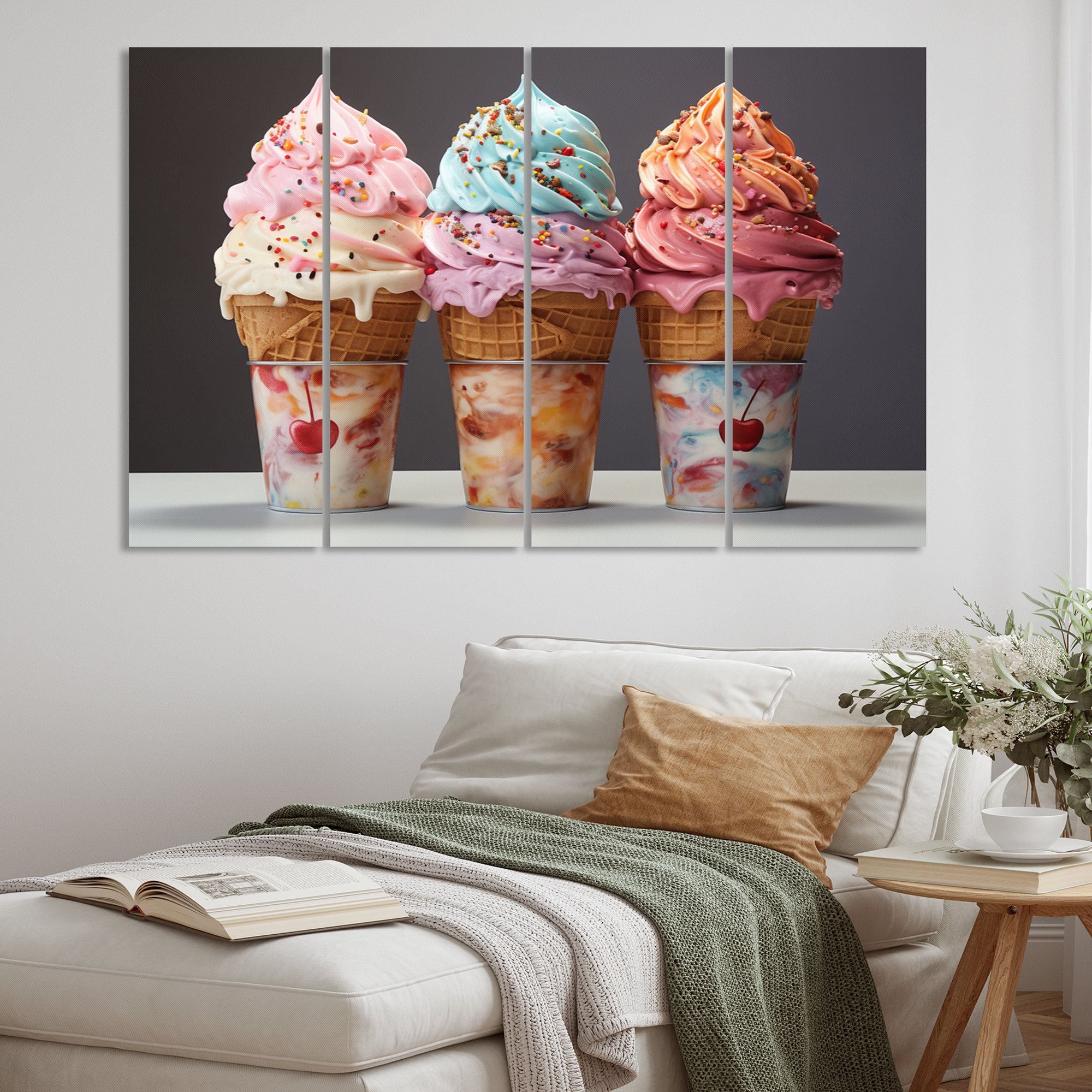 DesignArt " Food Ice Cream Popart II " 4 - Pieces - Wayfair Canada