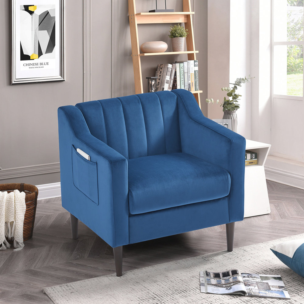 Mercer41 Mattan '' Wide Velvet Upholstered Armchair with Storage ...