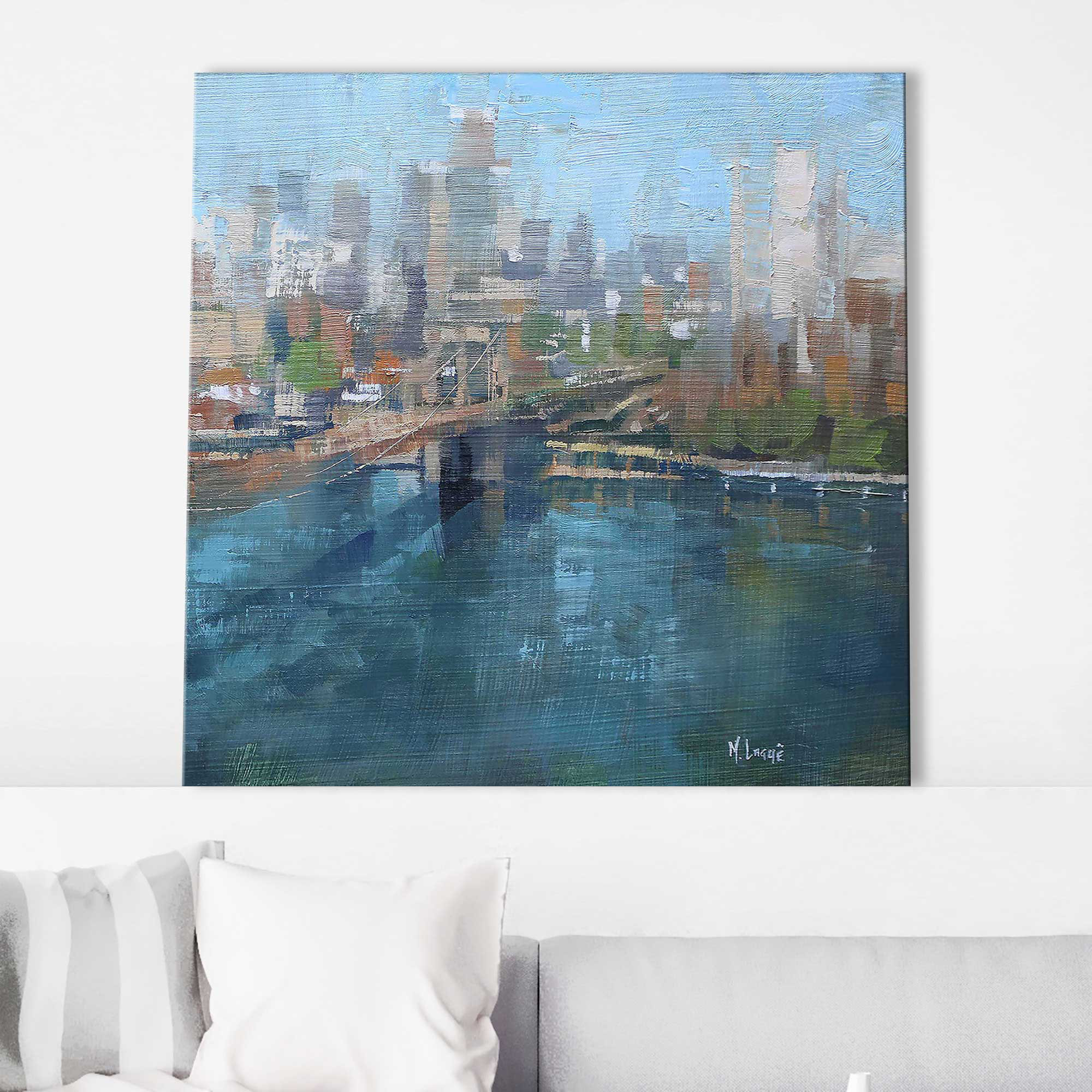 Red Barrel Studio® Brooklyn Bridge II by Mark Lague - Painting | Wayfair