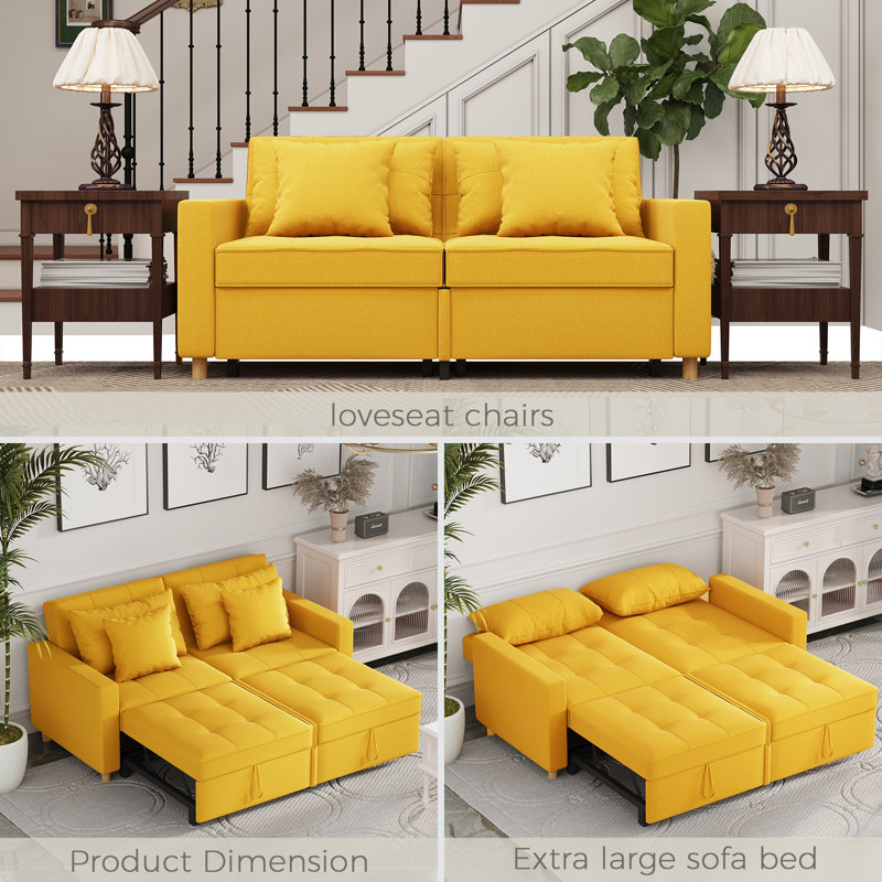 Latitude Run® 71'' Upholstered Reclining Sleeper Sofa | Wayfair