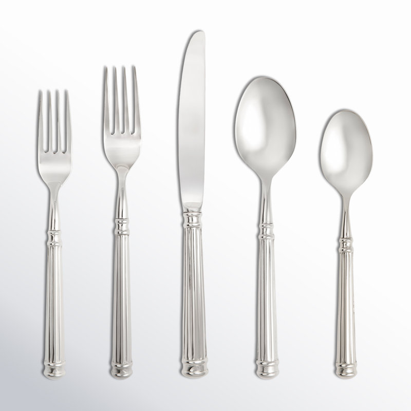 Fortessa Nyssa 20 Piece 18/10 Stainless Steel Flatware Set, Service for ...