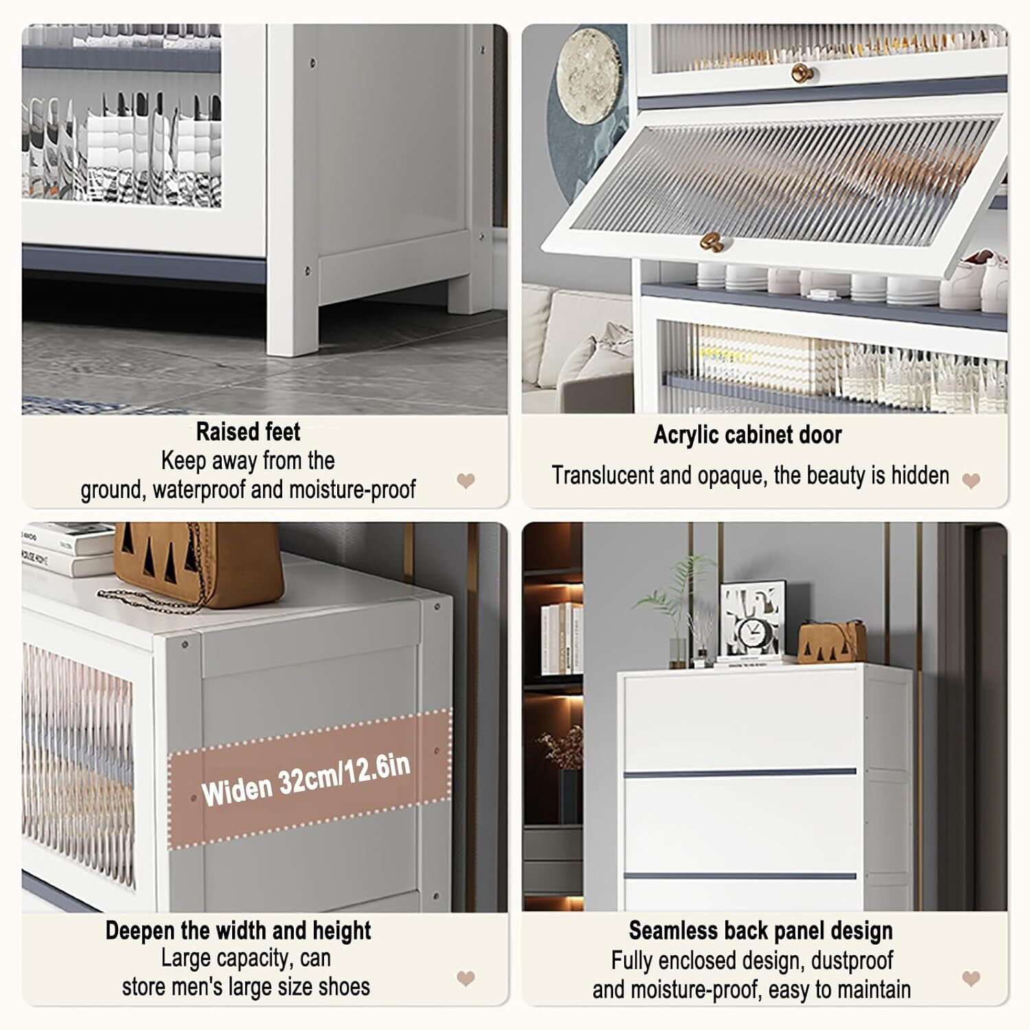 Rebrilliant Flip-Door 9-Tier Shoe Cabinet – Multi-layer Bamboo Shoe ...