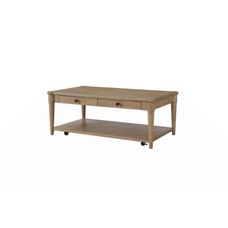 Red Barrel Studio® Sanded Cocktail Table With Two Storage Drawers ...