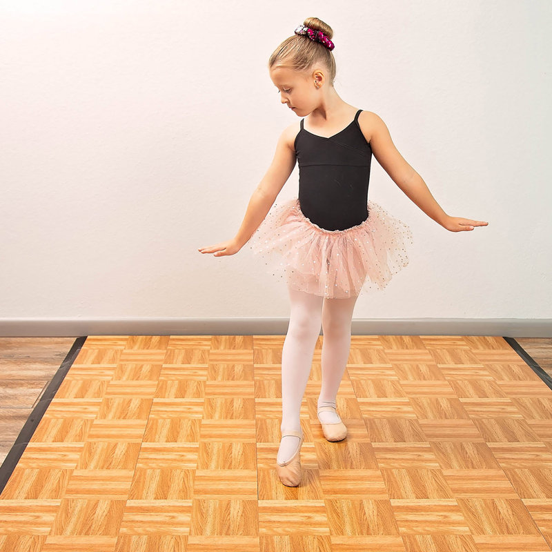 FlooringInc 3/8" Thick Snap Together Dance Flooring Tiles (Set of 9 ...