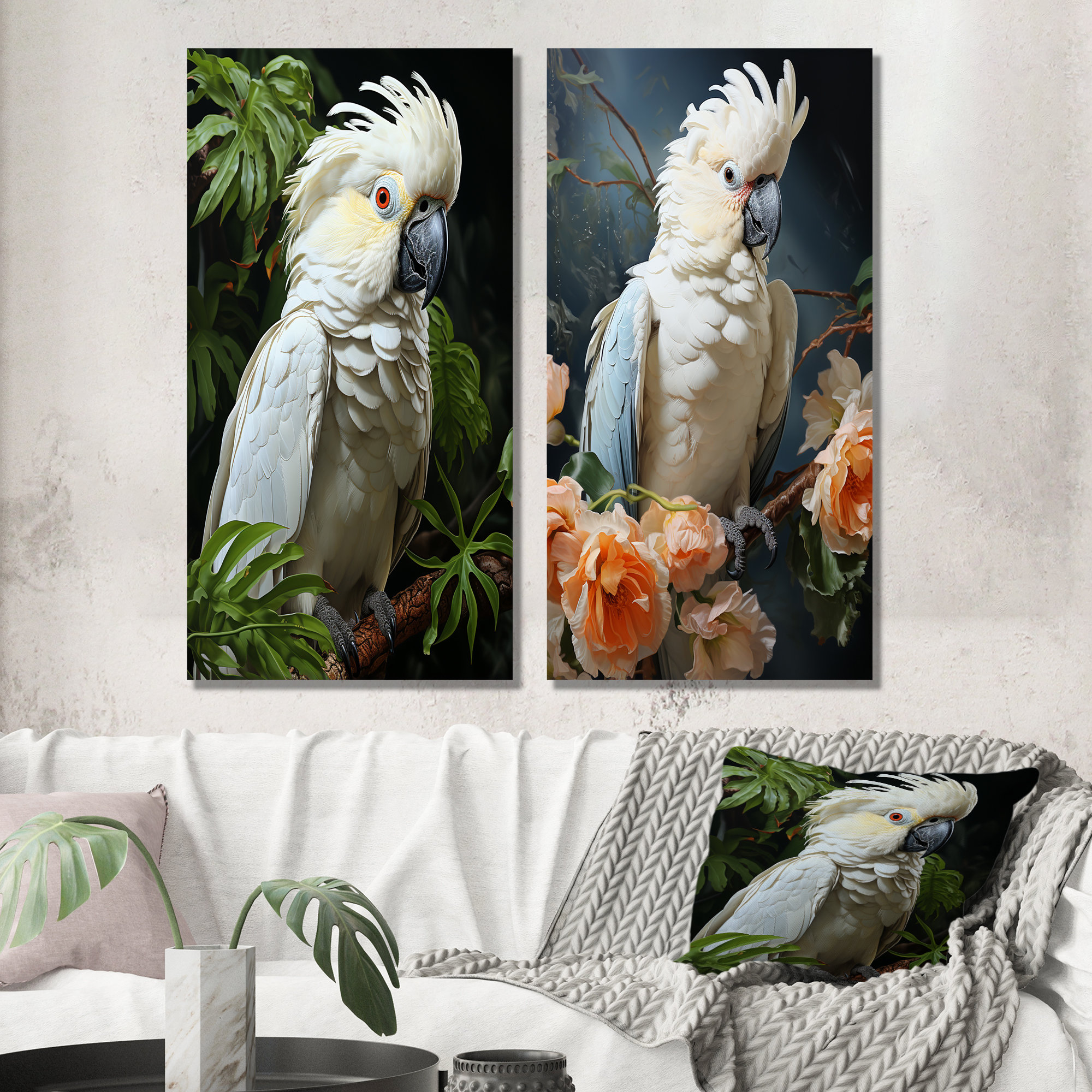 Bay Isle Home™ Cockatoos Tropical Haven - Parrot Wall Decor Set Of 2 ...