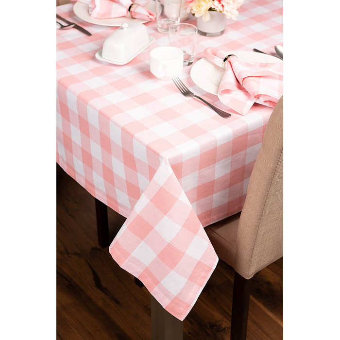 Gracie Oaks Wolsingham Gingham 100% Cotton Square Tablecloth & Reviews ...