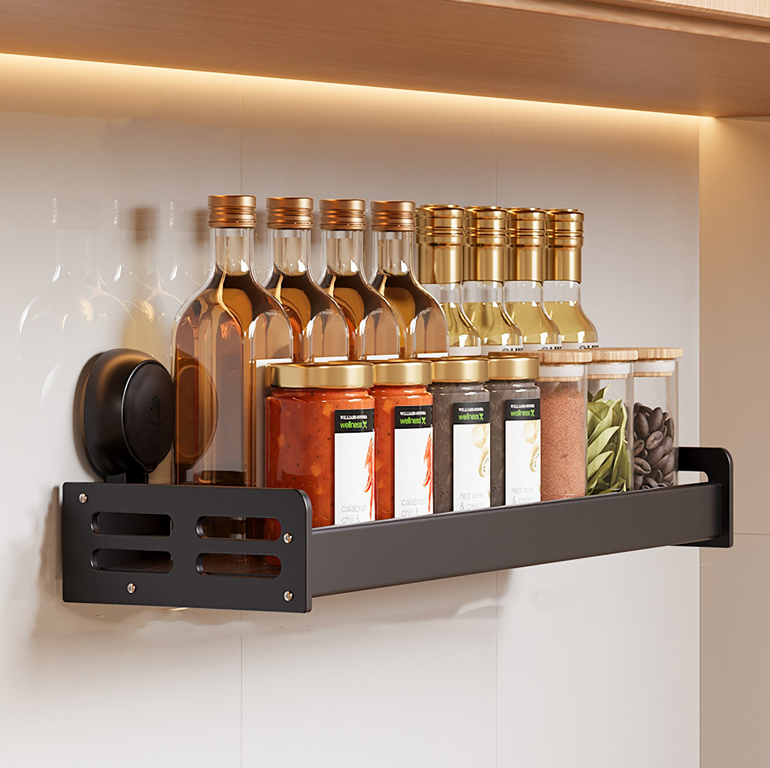 Ivy Bronx Multi Functional Wall Mounted Kitchen Storage Rack | Wayfair